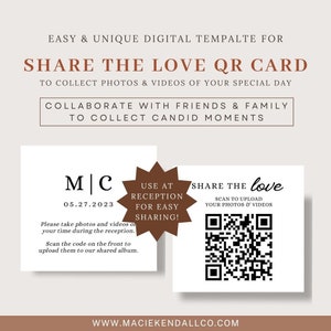 Personalized Photo QR Code Template Wedding Photo Shareable QR Code ...