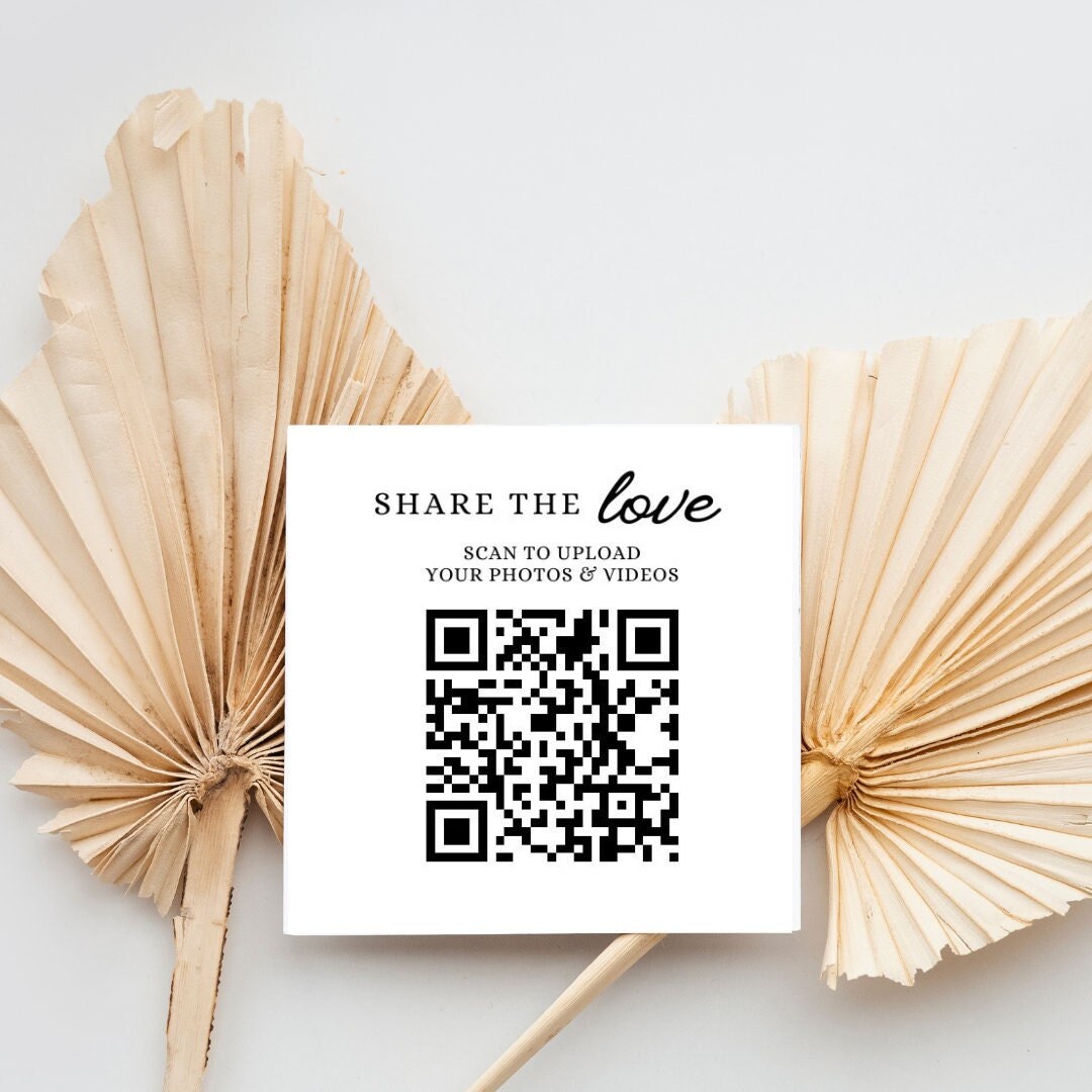 Personalized Photo QR Code Template Wedding Photo Shareable QR Code ...