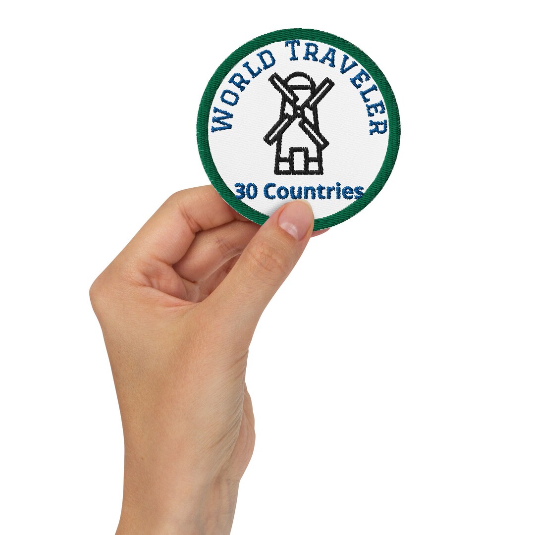 30 Countries World Traveler Series Patch Embroidered Patches Circular 3 ...