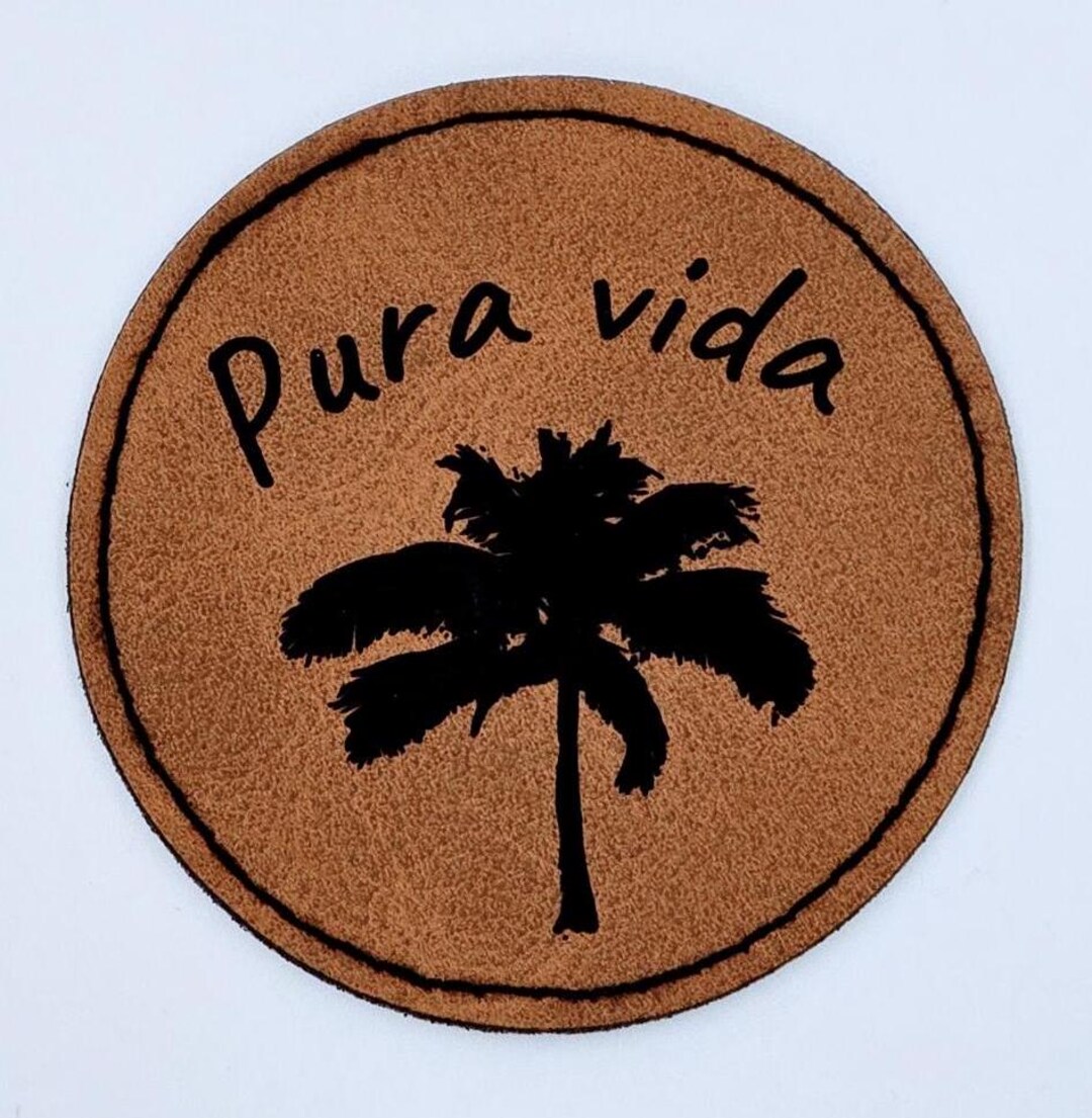 Pura Vida Faux Leather Patch – Costa Rica Motto With Palm Tree ...