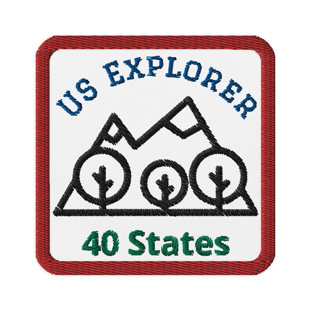 40 States US Explorer Patch Embroidered Patches - Square 3″×3″ - Etsy