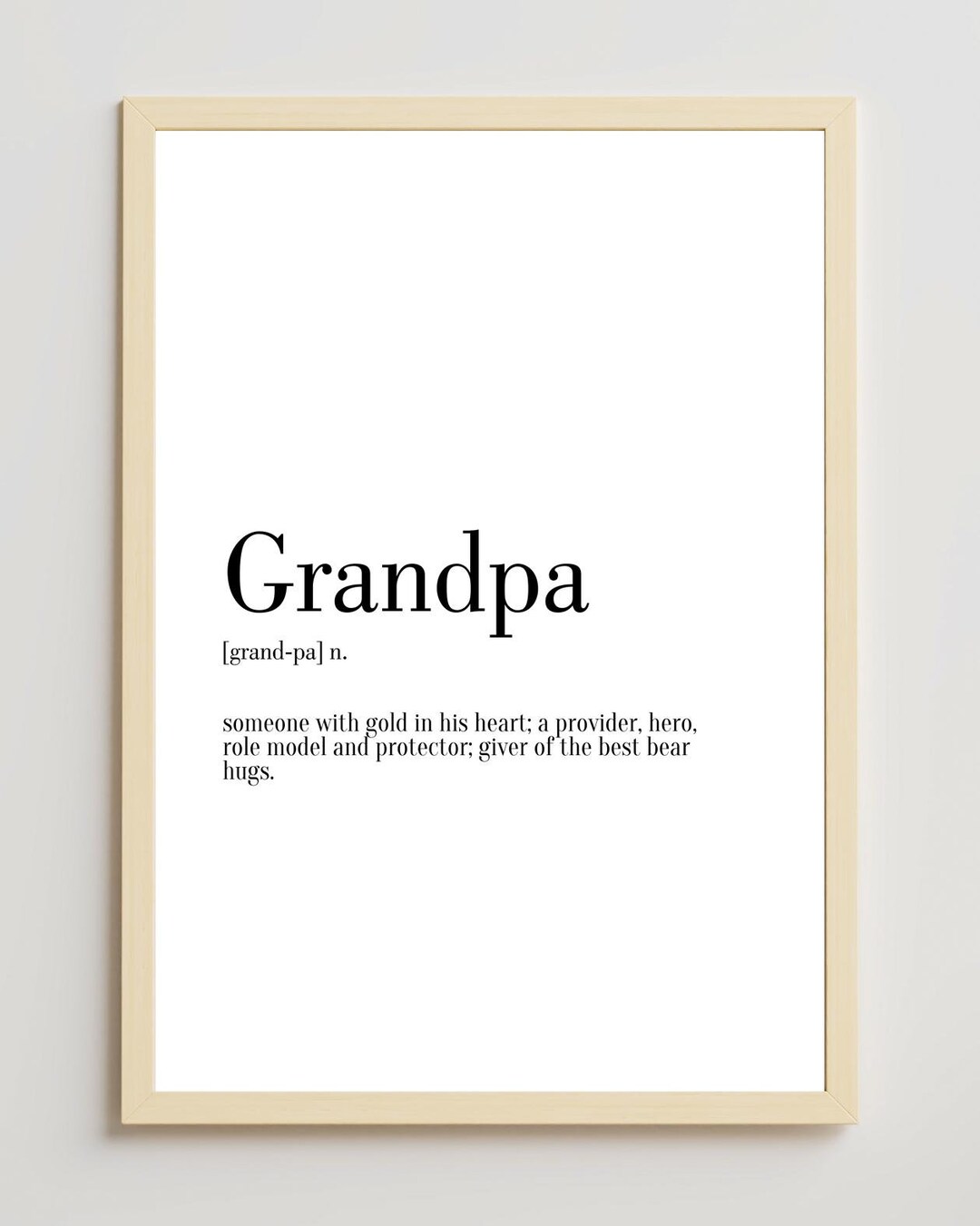 Grandpa Definition Print Minimal Print Wall Art Print Wall - Etsy