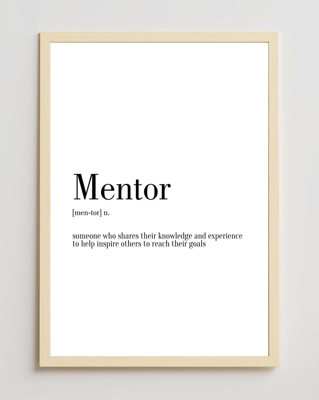 Mentor Definition Print Minimal Print Wall Art Print Wall - Etsy