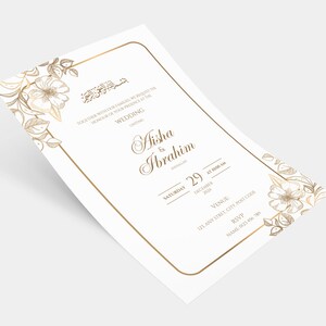 Muslim Wedding Editable Nikkah Walima Shadi Invitation | Minimalist ...