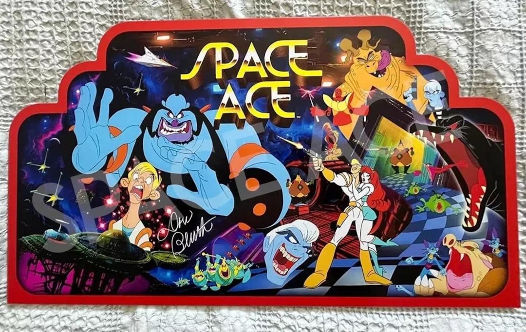 Don Bluth Signed Space Ace Arcade Topper, Arcade Gaming Decor, Video ...