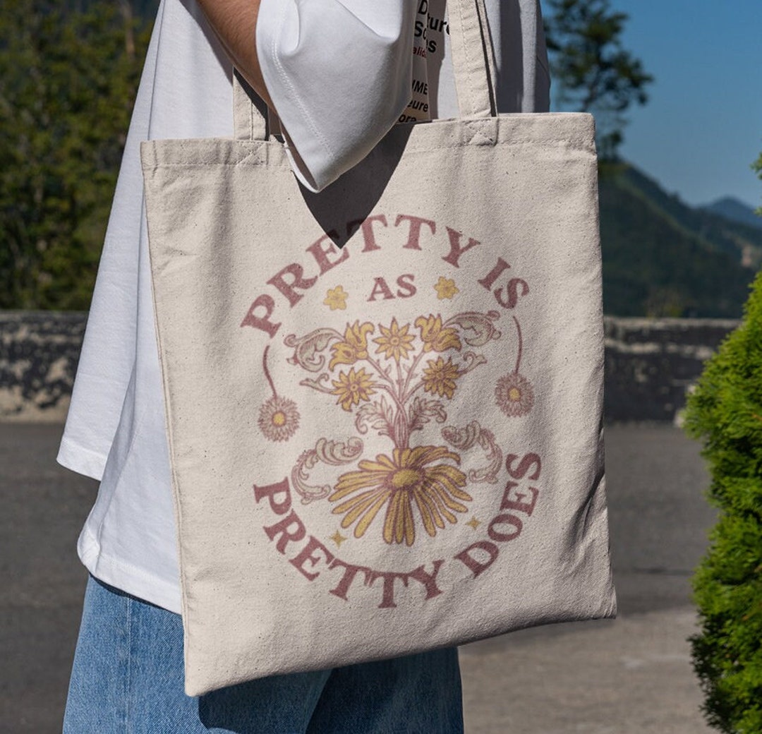 Pretty is as Pretty Does - Vintage Flower Tote -wildflower Tote ...