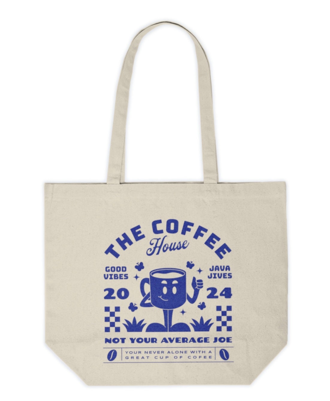 Coffee Tote Bag - Coffee and Book Bag - Retro Coffee Tote - Coffee Tote ...