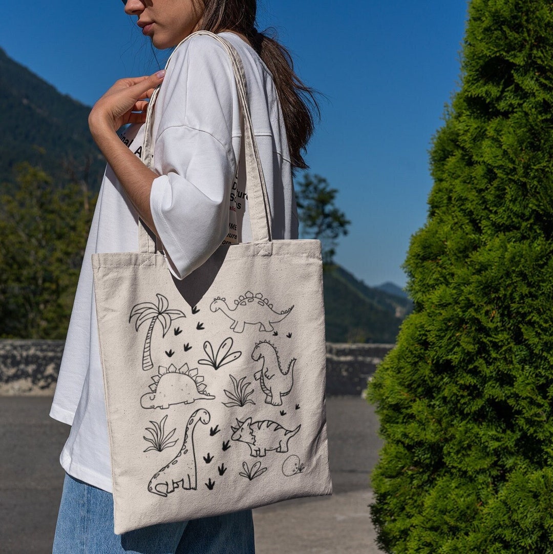 Dinosaur Bag - Dinosaur Tote Bag - Dino Tote Bag - Dinosaur Lover Gift ...