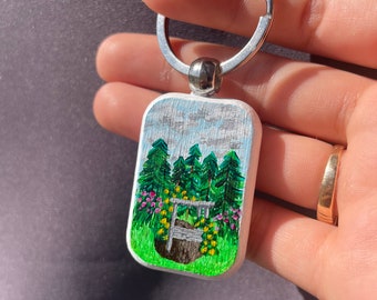 Personalized Handpainted Wooden Key Chain Personalized Key - Etsy
