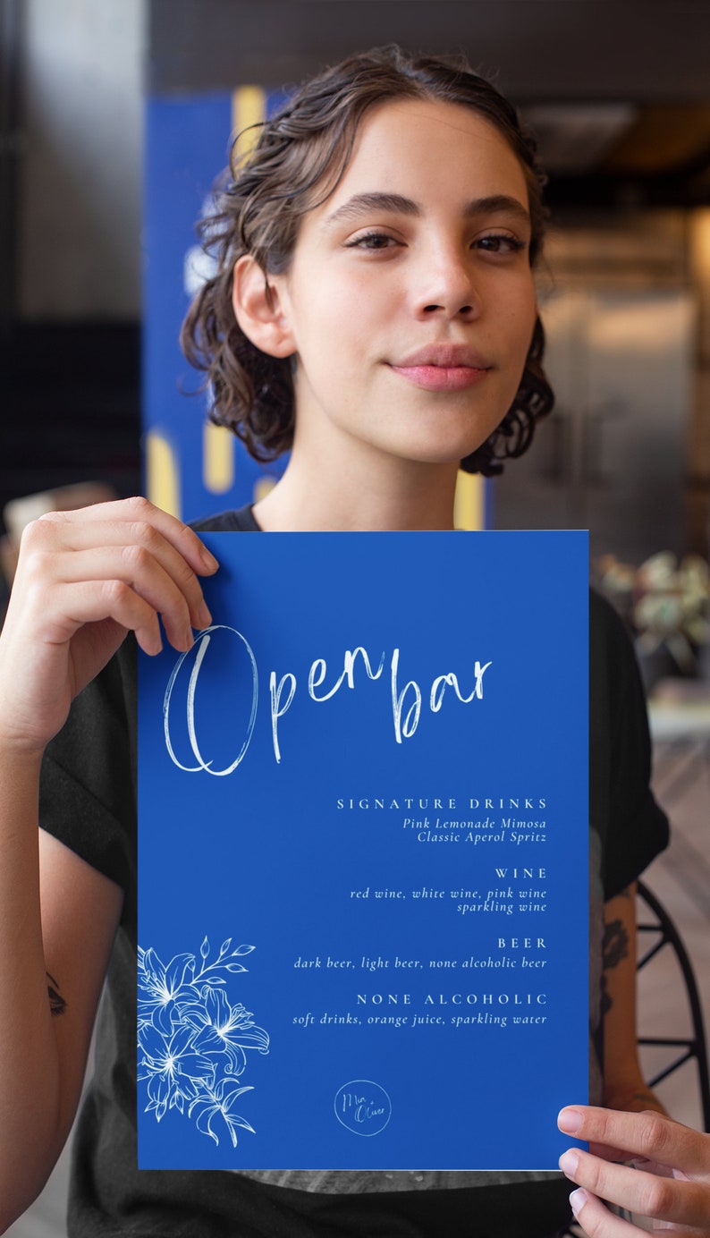 Bar Menu Template: Editable & Printable, Minimalist Drink Menu Design ...