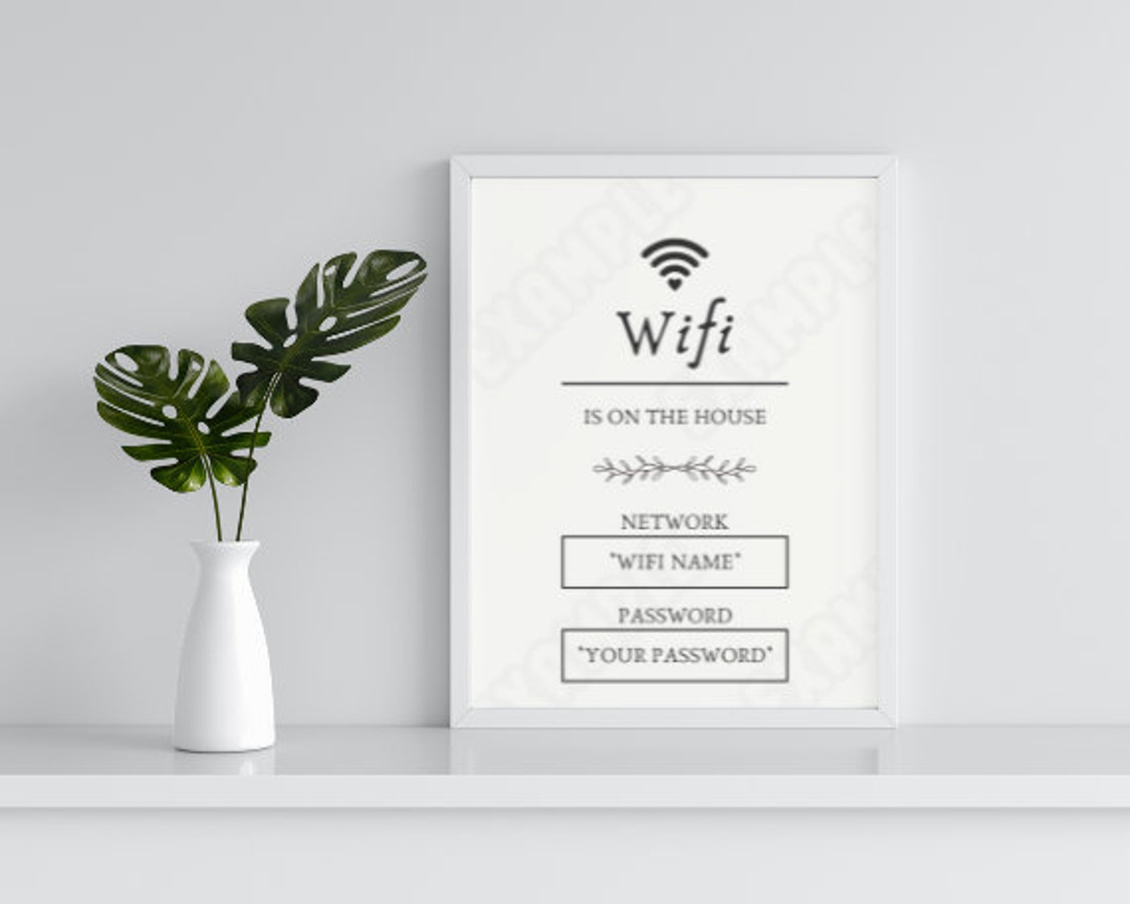 Wifi Password Sign Editable Printable Wifi Home Display Template Modern ...