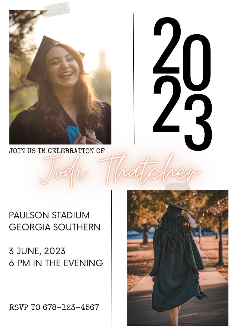 Minimalist Graduation Invitation DIGITAL DOWNLOAD, Grad Celebration ...