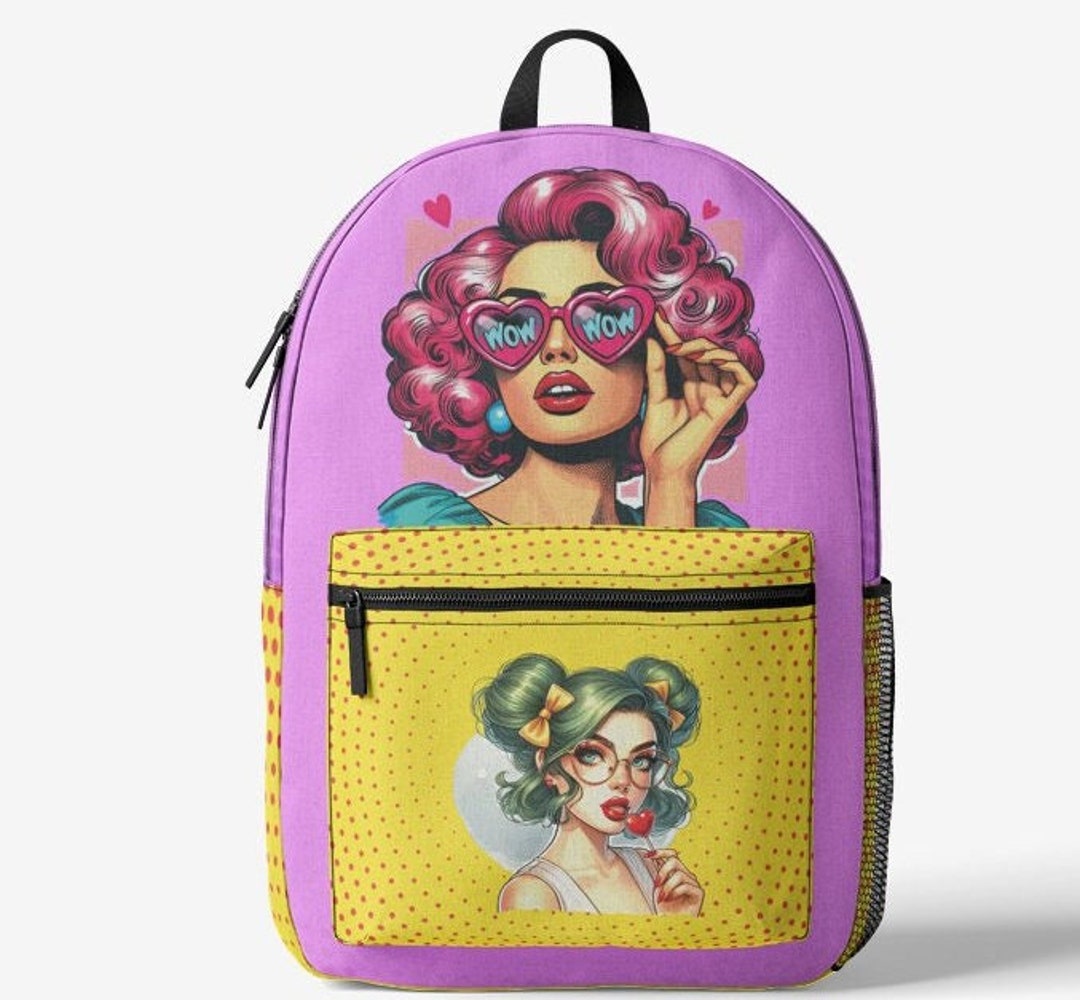 Retro Backpack, Colorful Rucksack, Pop Art Backpack, Retro Rucksack ...