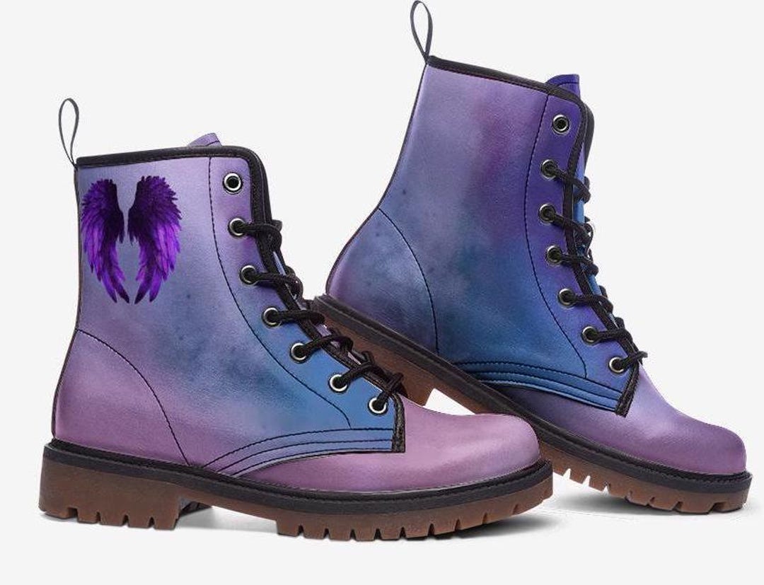 Angel Wings Boots, Pink and Purple Boots, Angel Wing Shoes, Angel Boots ...
