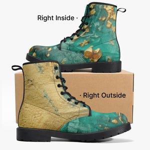 Green Vegan Leather Boots, Green Boots, Festival Boots, Custom Made ...
