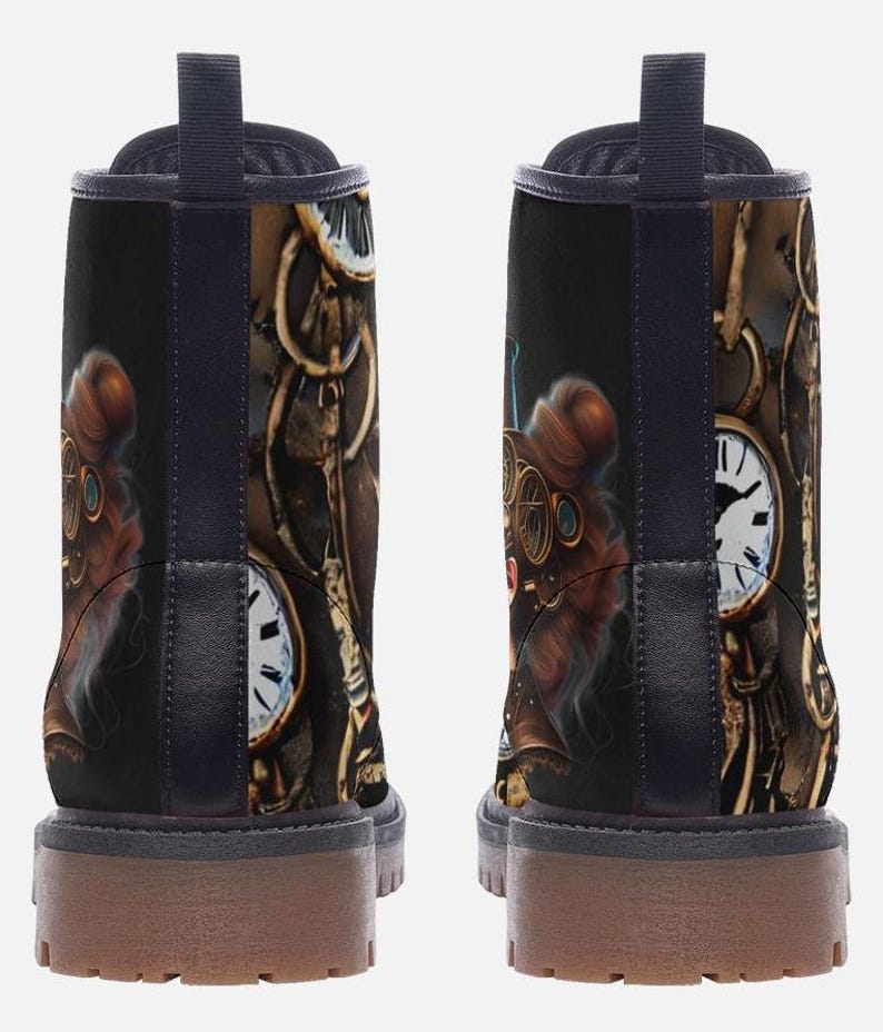 Steampunk Boots, Eco Leather, Combat Boots, Black Steampunk Boots ...
