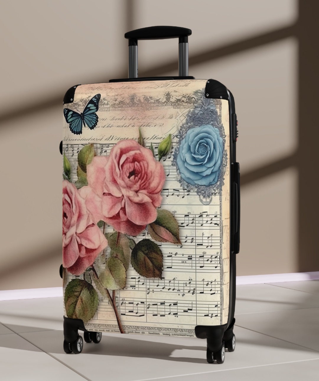 Floral Suitcase: Custom Made Cabin Luggage, Designer Travel Bag - Etsy