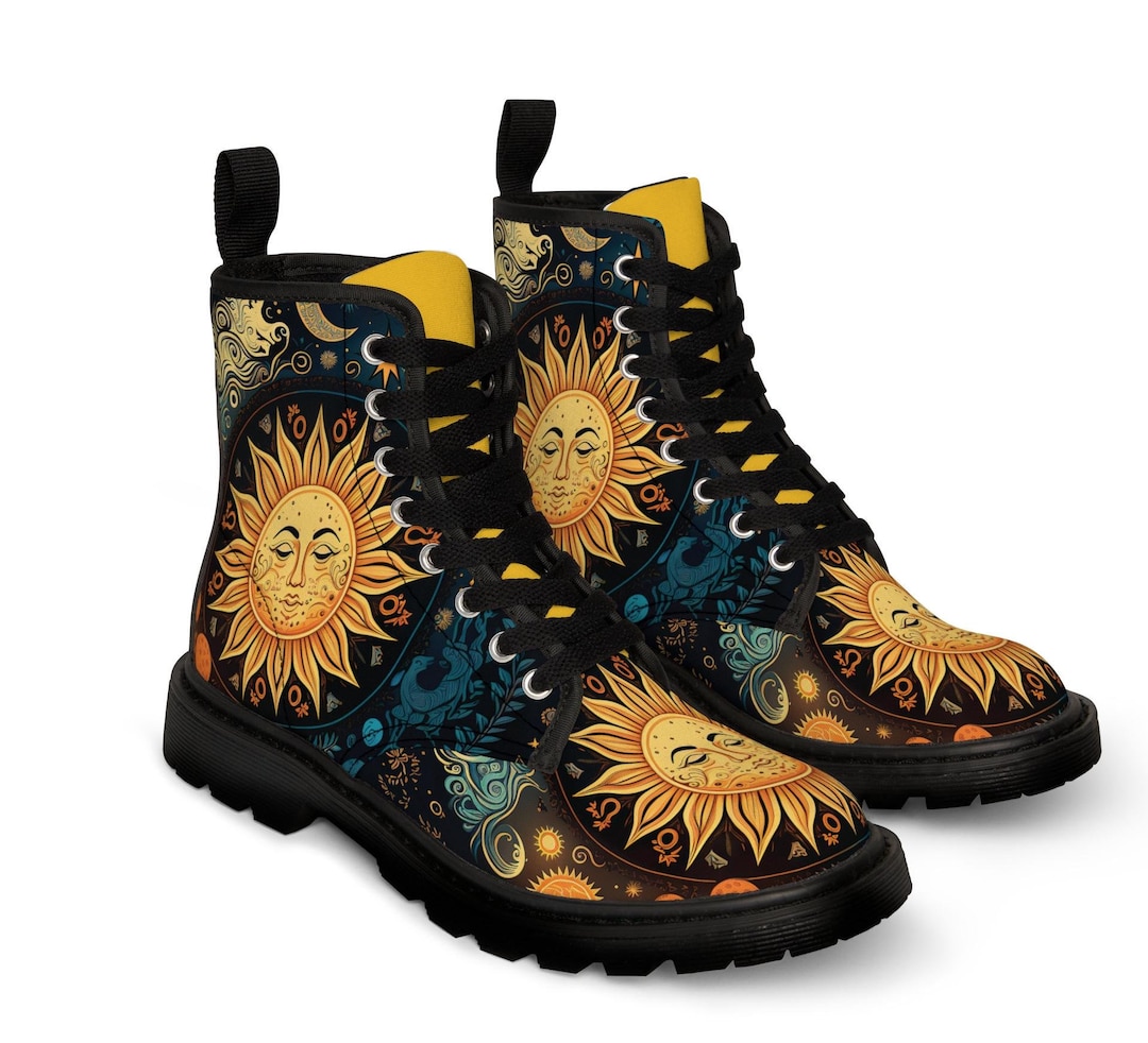 Sun and Moon Boots, Custom Made Boots,unique Boots,funky Boots, Boho ...