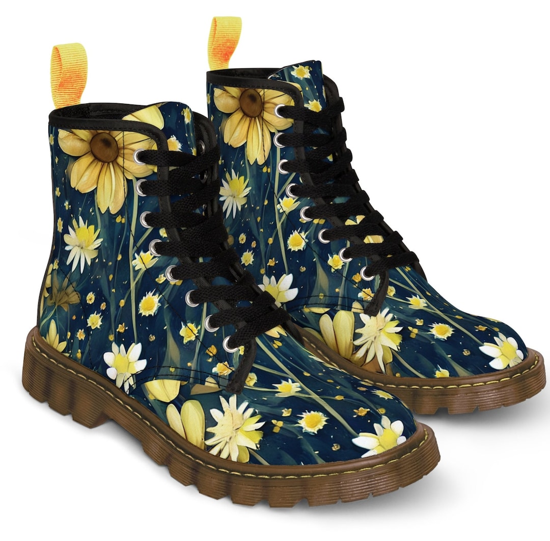 Floral Boots, Combat Boots, Handmade Boots, Custom Made Boots, Made to ...