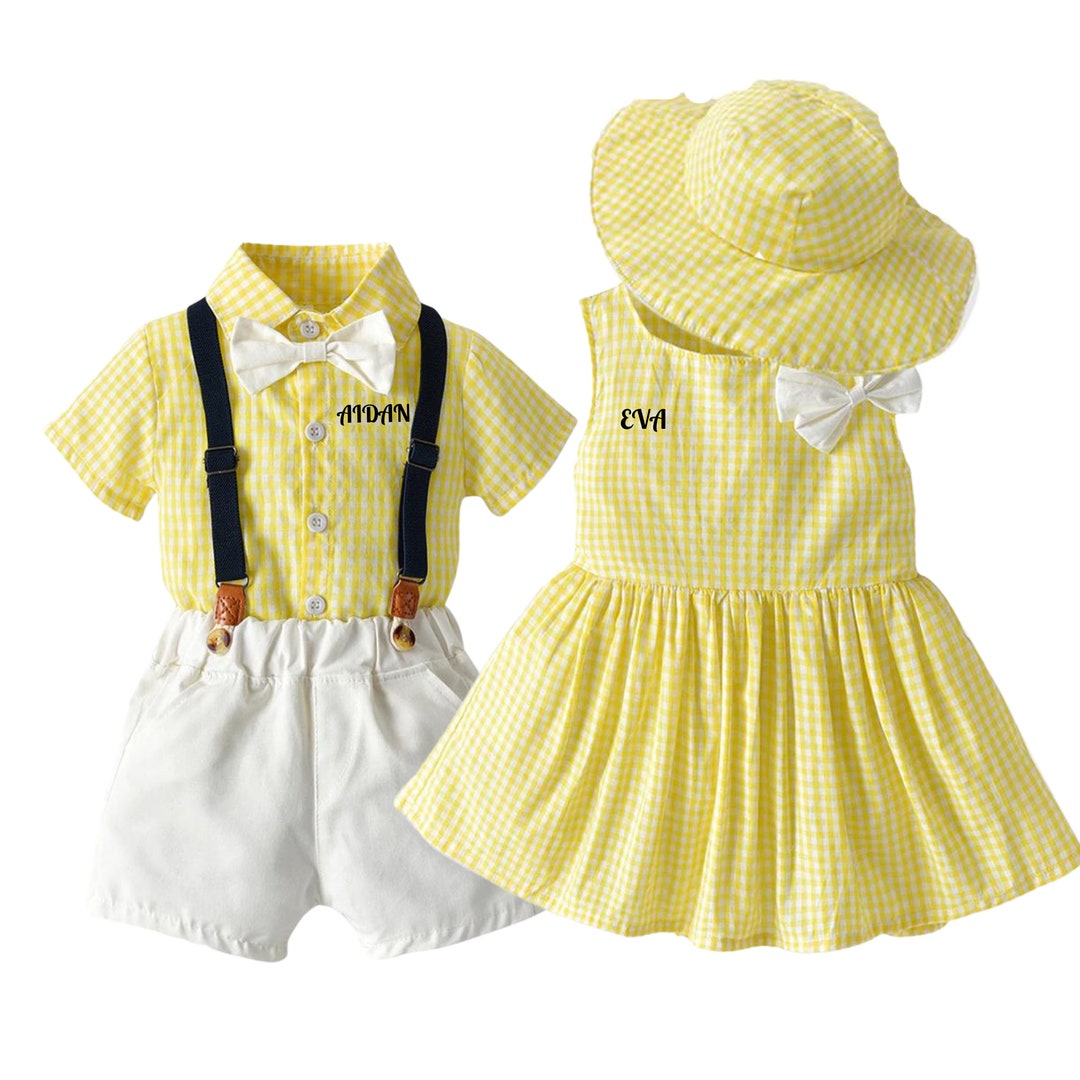 Big Brother Big Sister Outfit, Matching Siblings Dress & Boys Suspender ...