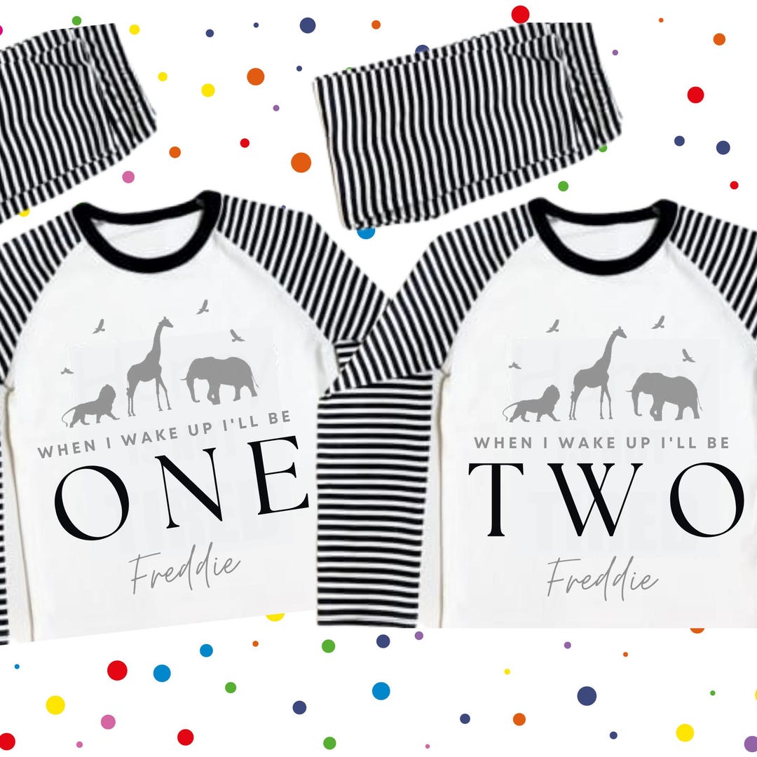 First Birthday Pyjamas,personalised 1st Birthday Pjs,baby Birthday ...
