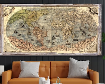 World Map Hanging Canvas - Etsy