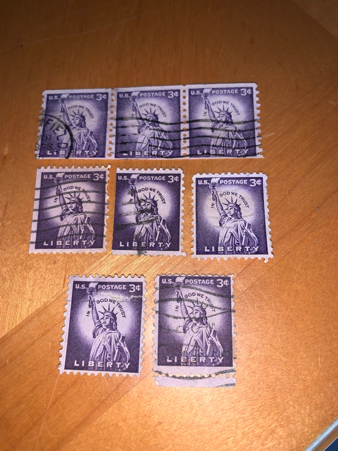 3 Cent Rate Purple Liberty Stamp (set of 8) - Etsy