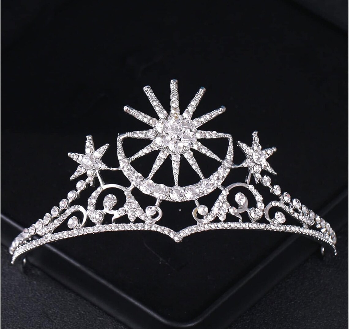 Silver Star Tiara Celestial Crystal Crown Star Crystal Headpiece ...