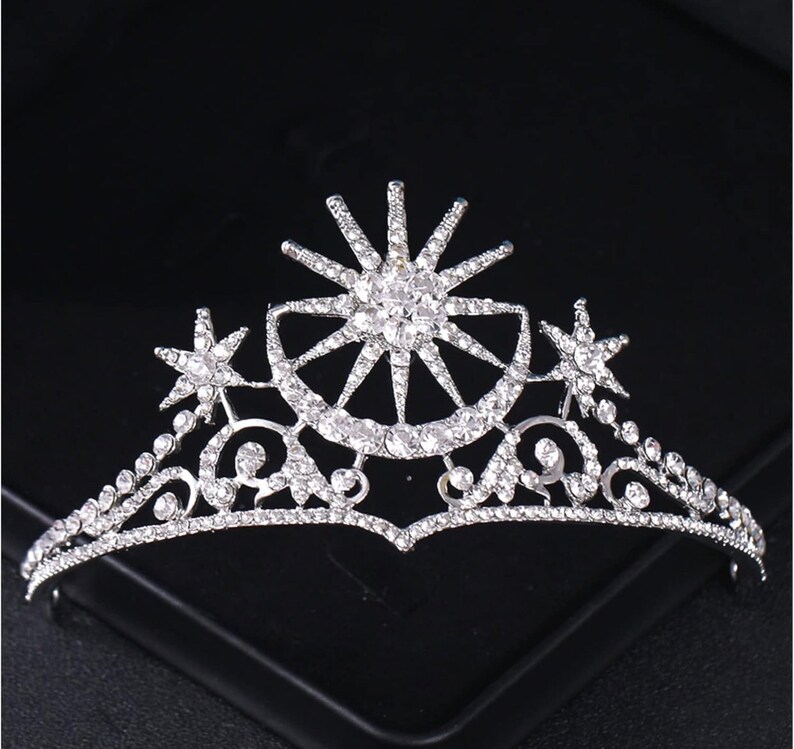 Silver Star Tiara Celestial Crystal Crown Star Crystal Headpiece ...