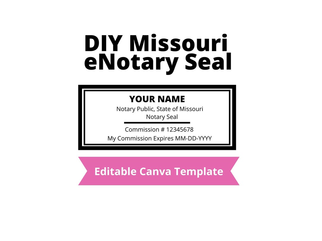 DIY Electronic Notary Seal for Missouri | Enotary | Estamp |eseal - Etsy