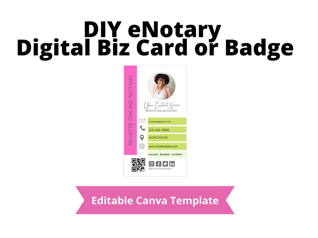 RON | Electronic Notary | Enotary Digital Business Card | Badge - Etsy