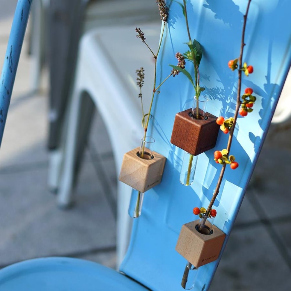 Set of 3 Magnetic Glass Tube for Flowers, Decorations or Spice | Fridge ...