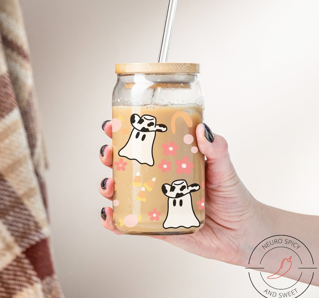 Cowboy Ghost Libbey 16oz Wrap SVG, Beer Can Glass Svg, Cute Ghost Svg ...