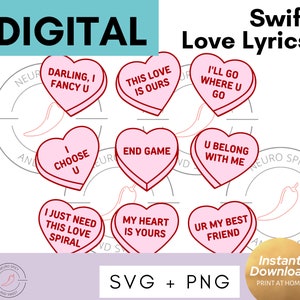Swift Love Lyrics SVG Digital, Taylor Merch, Conversation Heart ...