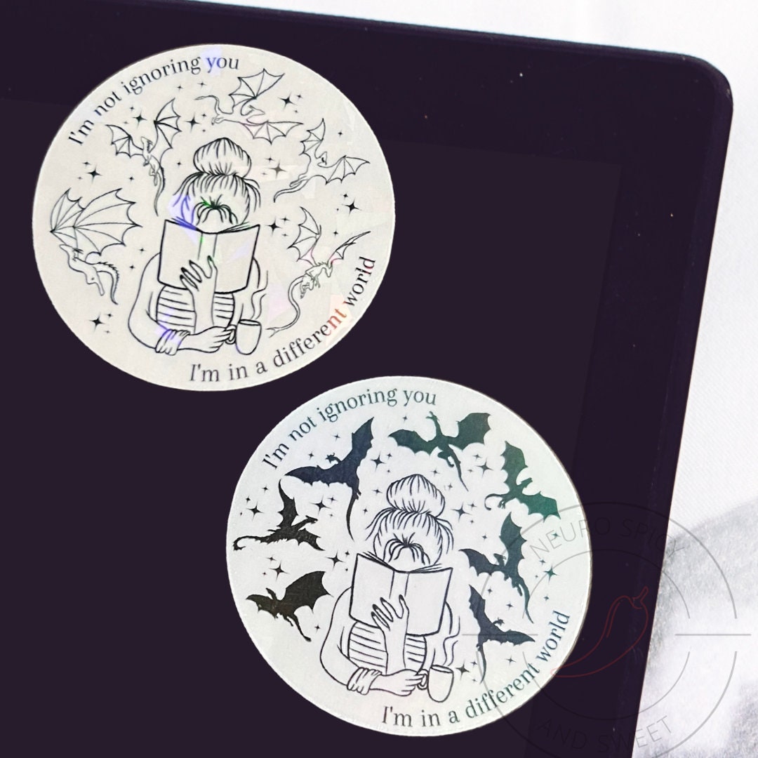 Fantasy Book Lover Sticker, Dragon Fantasy Book Gift, E-reader Sticker ...