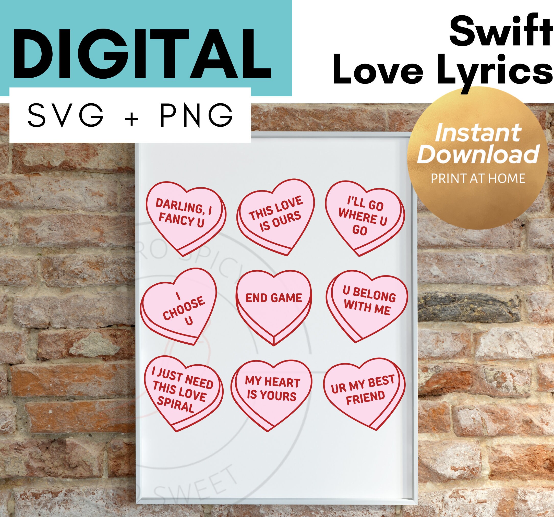 Swift Love Lyrics SVG Digital, Taylor Merch, Conversation Heart ...