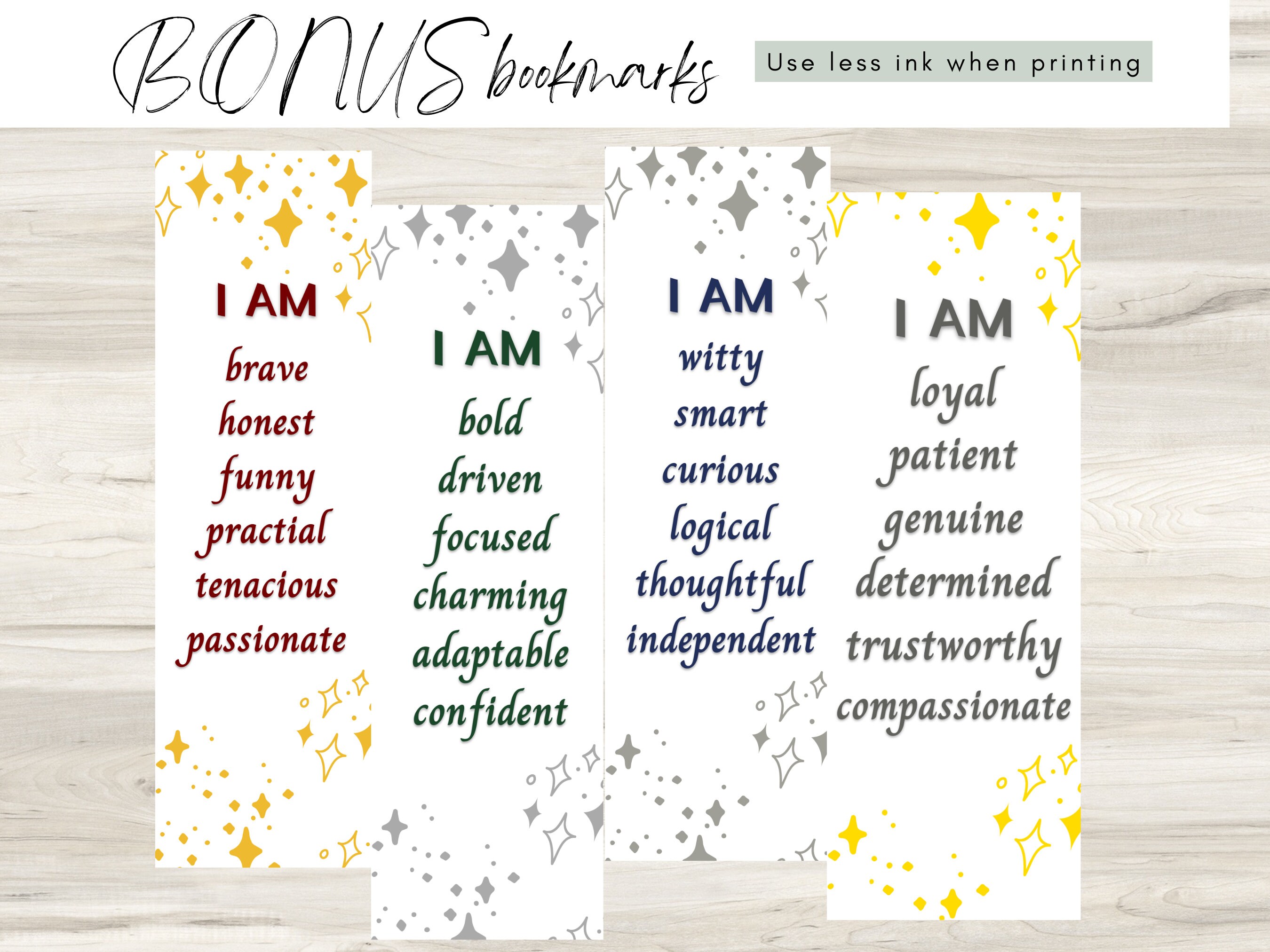 HP House Bookmarks, Digital Bookmarks, HP House Affirmations, Wizard ...