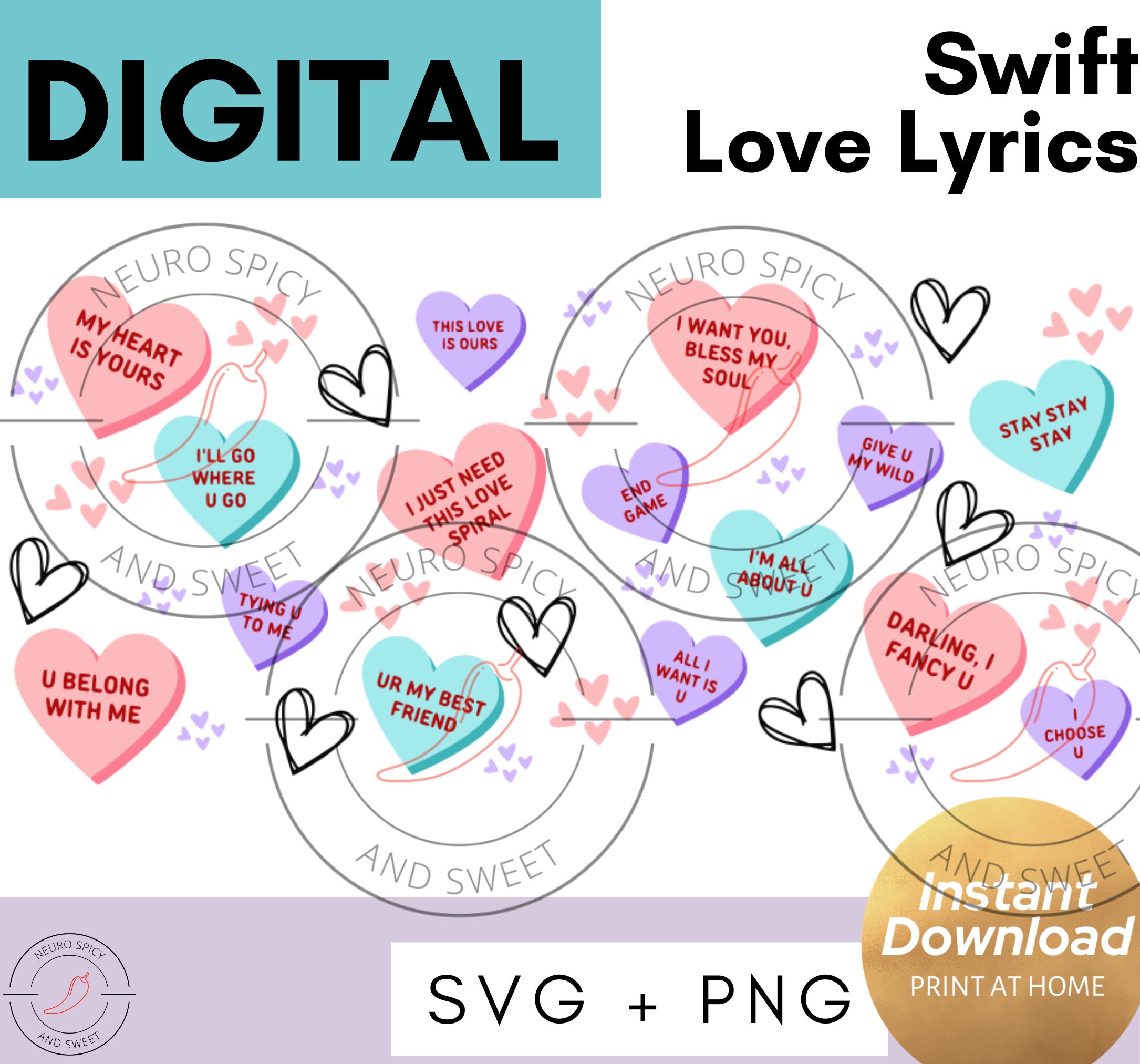 Swift Love Lyrics SVG Digital, Taylor Merch, Beer Can Cup SVG, Valentine Heart SVG, Tswift ...