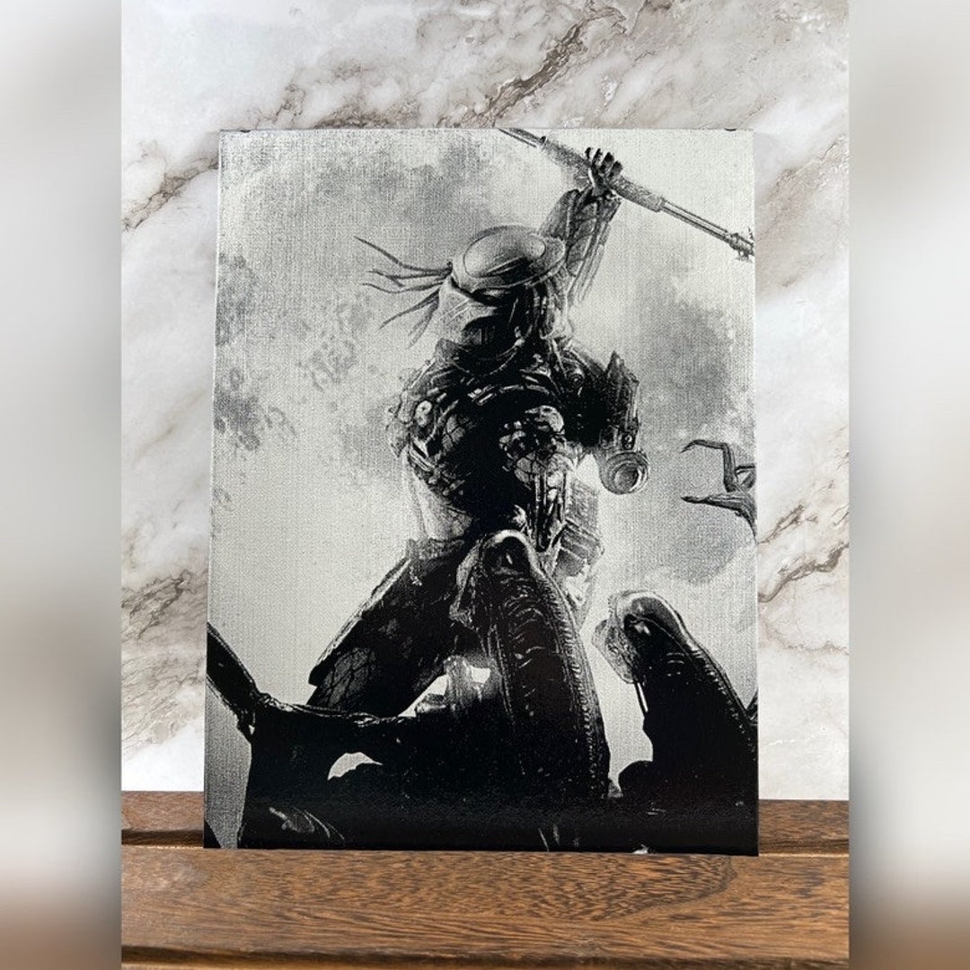 Predator 9x12 Painted Engraved Canvas - Etsy