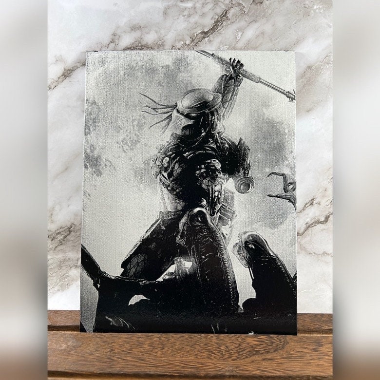 Predator 9x12 Painted Engraved Canvas - Etsy