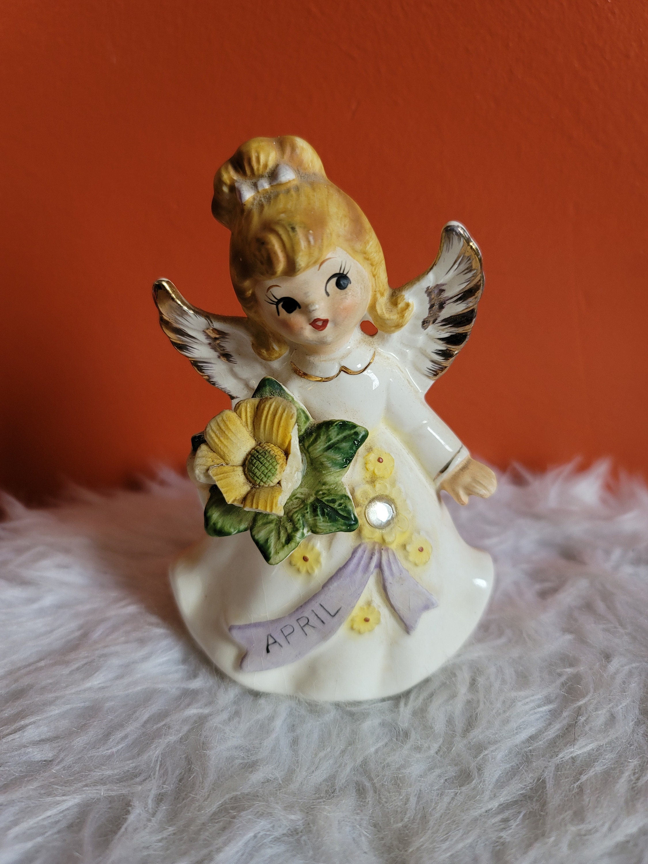 Vintage Lefton April Birthday Angel - Etsy