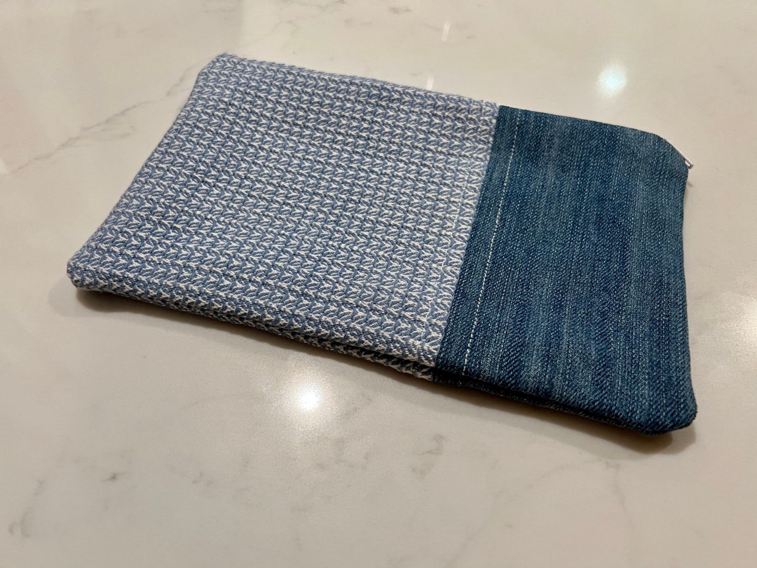 Upcycled Denim Zippered Pouch Pencil Case - Etsy