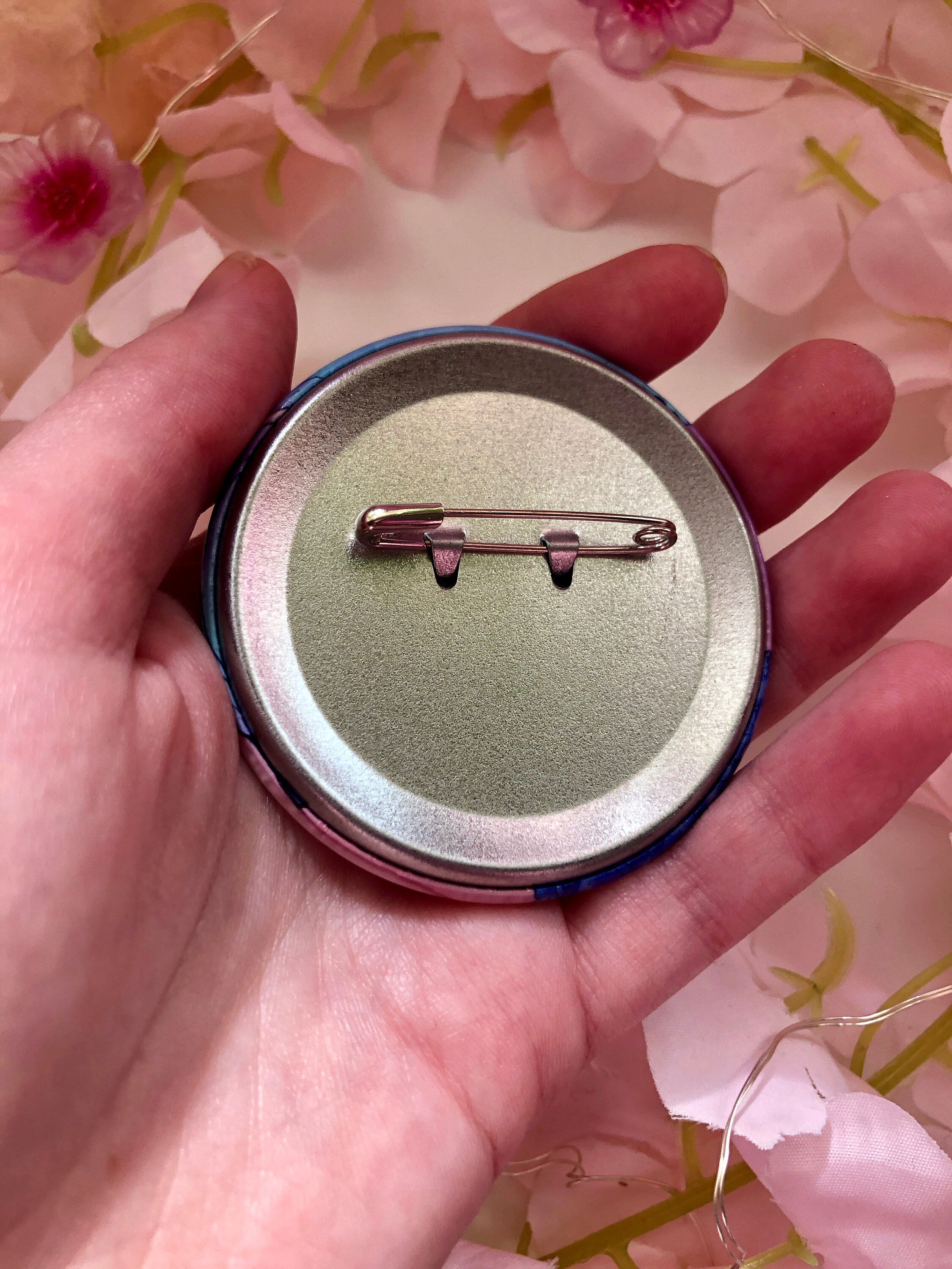 Anime Girl With Rainbow Holographic Butterfly Pinback Button - Etsy