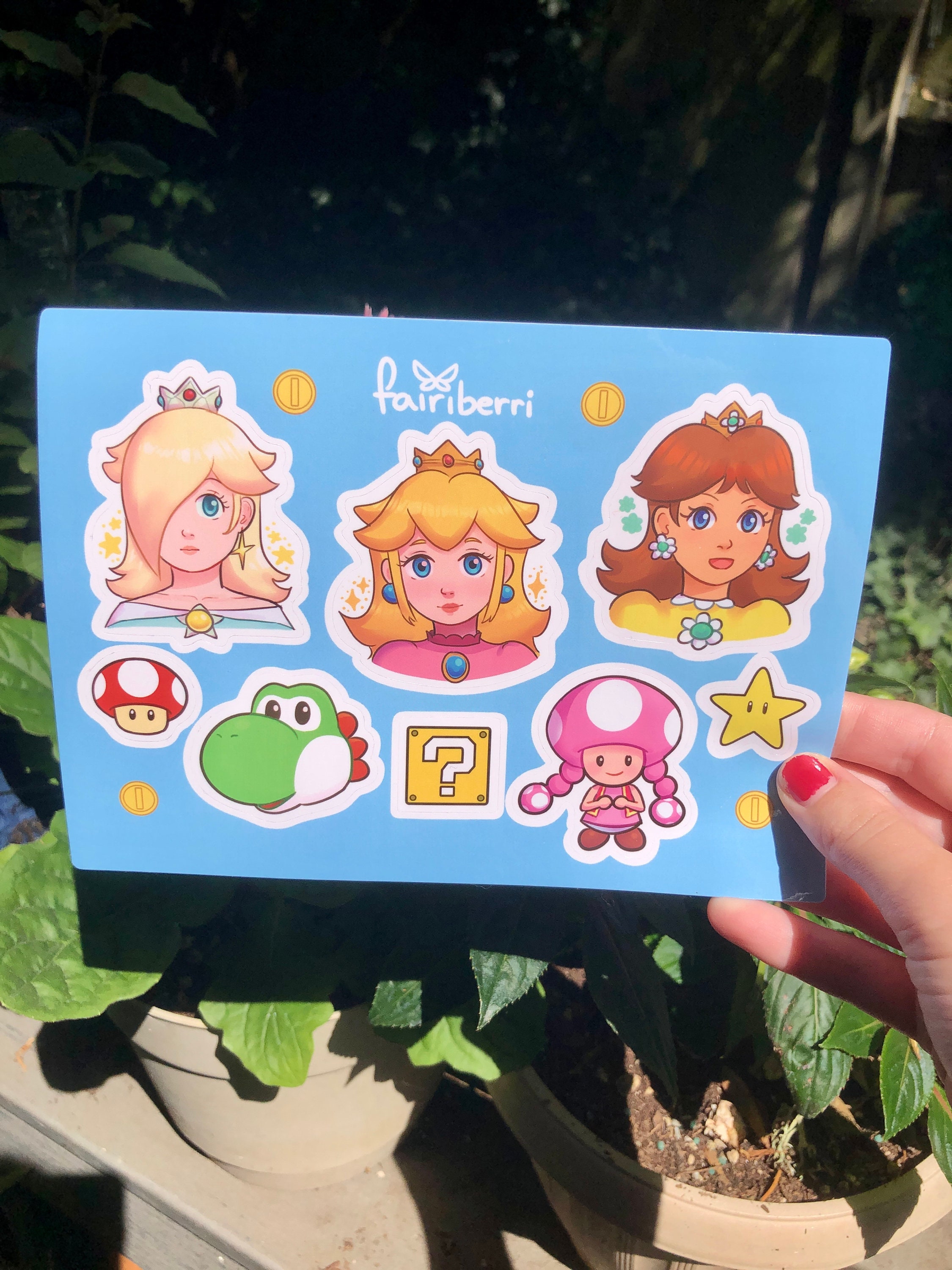 Super Mario Girls 7" X 5" Sticker Sheet- Princess Peach, Rosalina ...