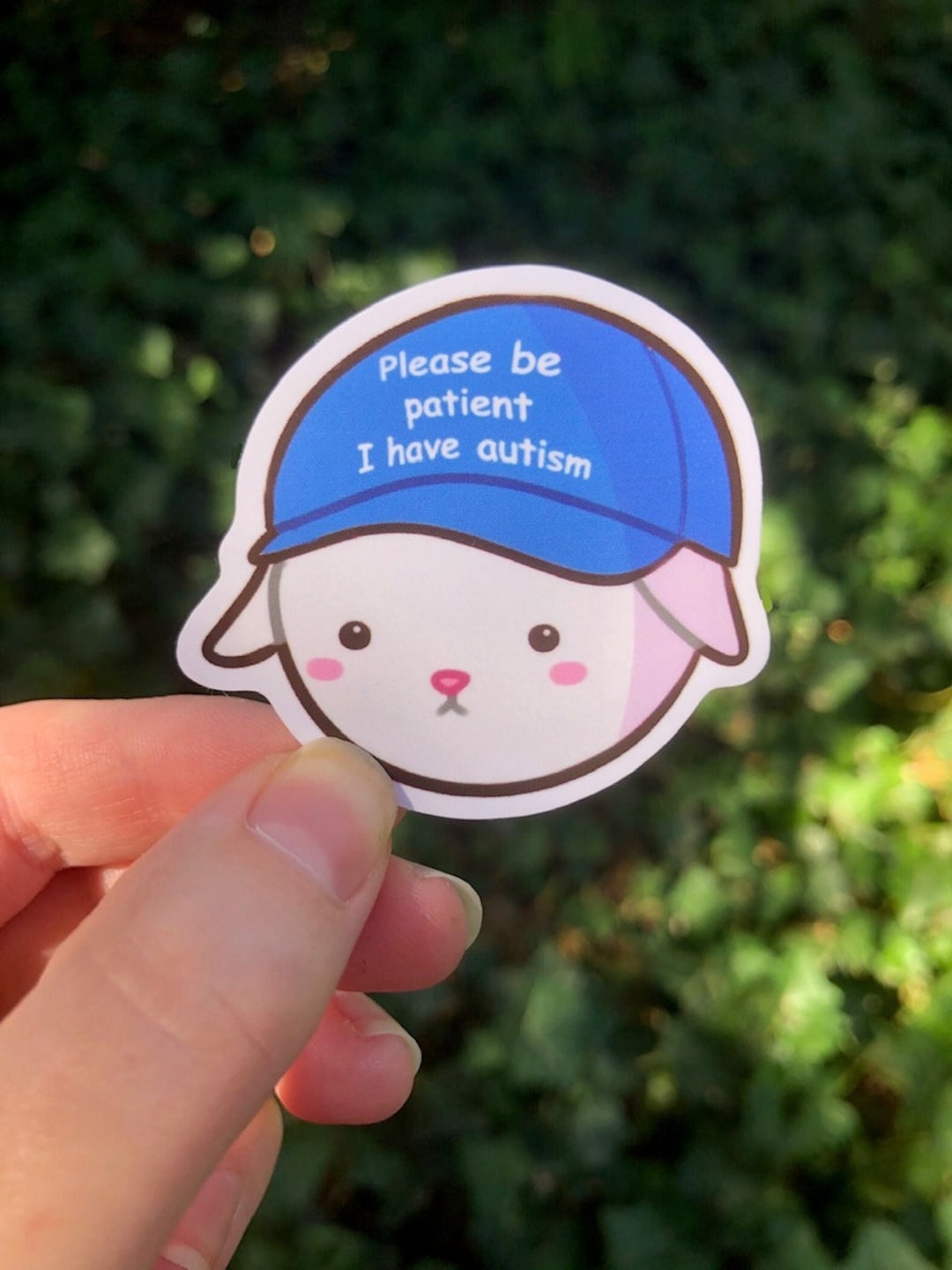 Cat With "please Be Patient I Have Autism" Hat Waterproof Vinyl Sticker ...