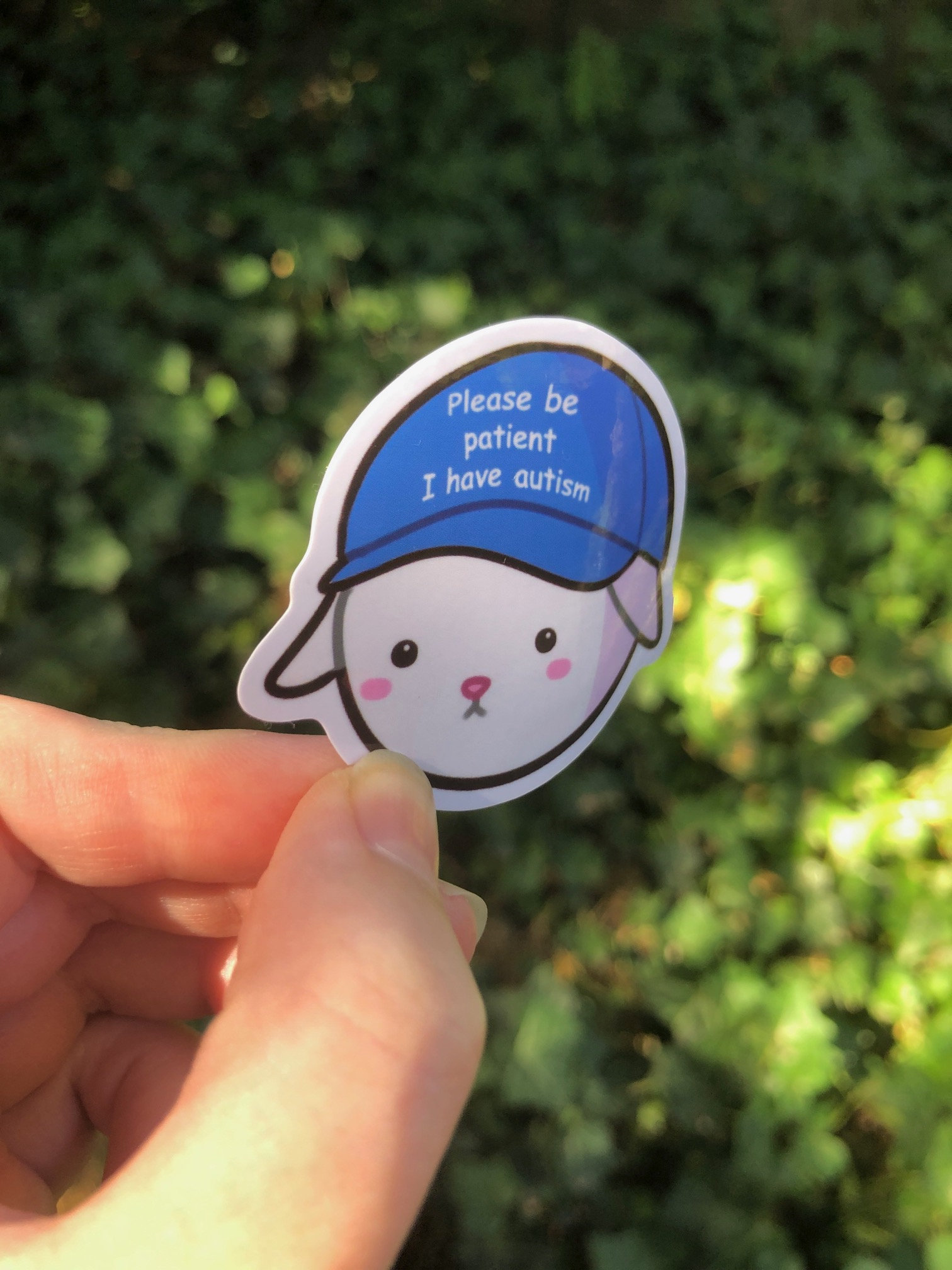 Cat With "please Be Patient I Have Autism" Hat Waterproof Vinyl Sticker ...