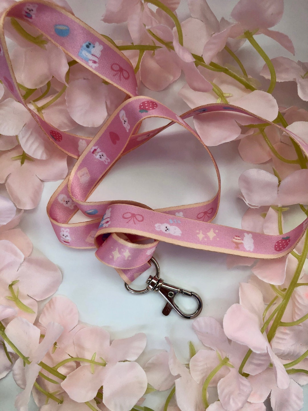 Baking Bunny Kawaii Pink Lanyard - Etsy
