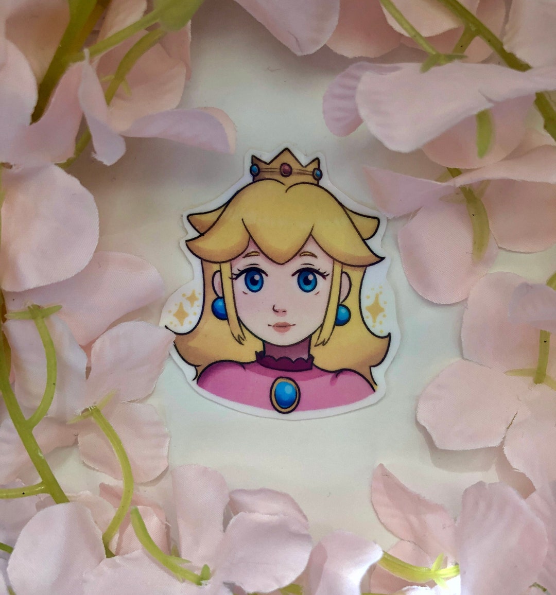 Princess Peach Sparkly Holographic Cute Super Mario Sticker - Etsy