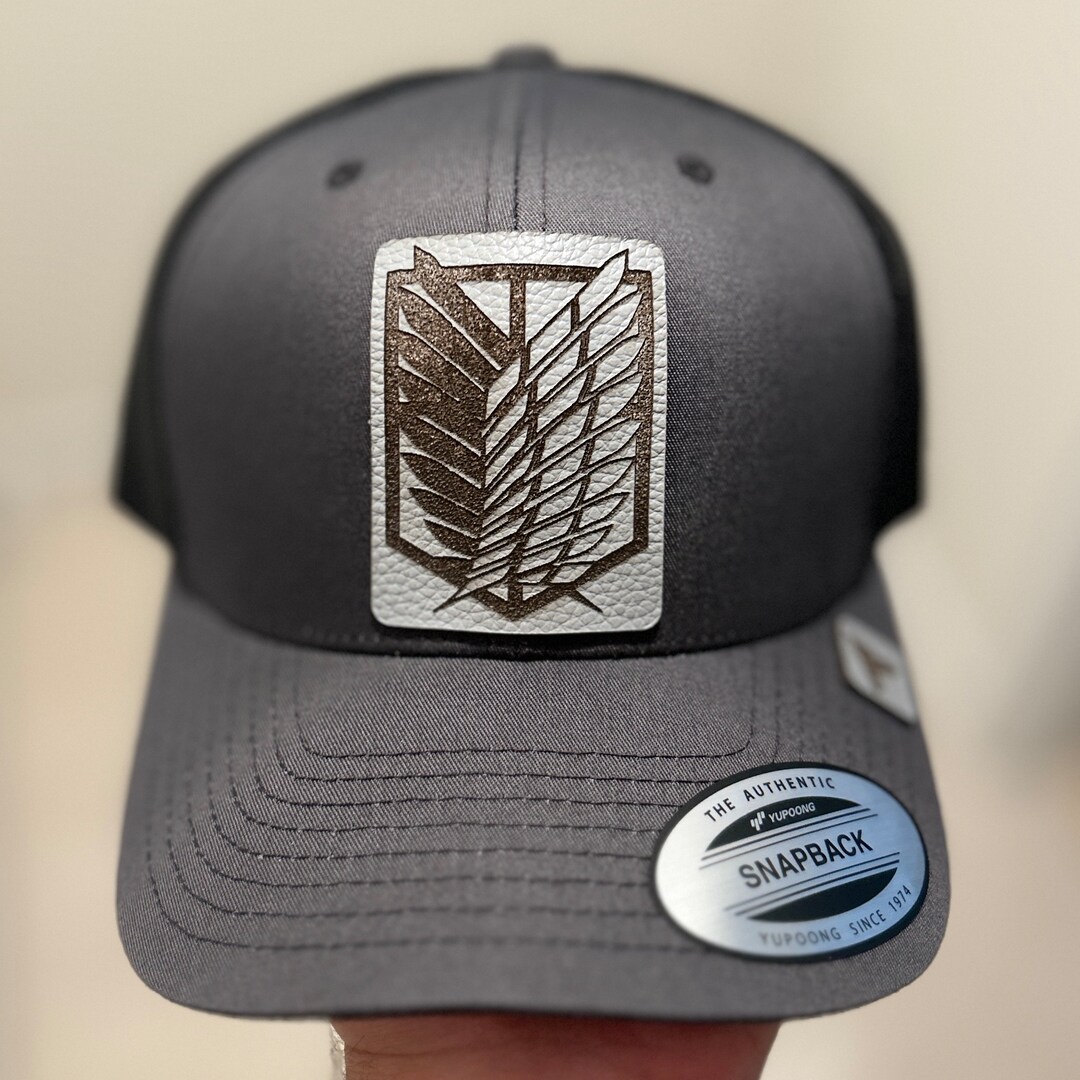 Attack on Titan Survey Corps Hat. Gray Leather One Size Adjustable ...