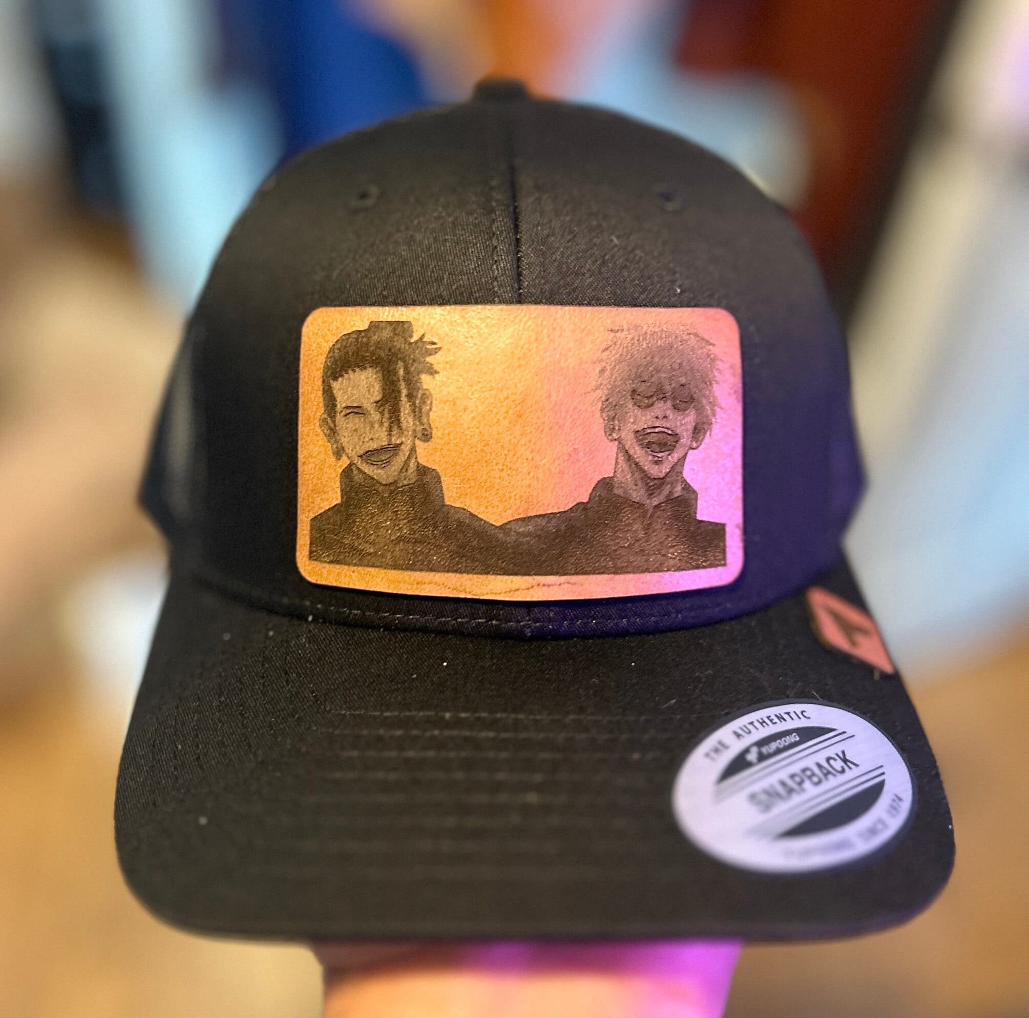 Satoru Gojo & Suguru Geto Brown Leather, Black Trucker Hat | One Size ...